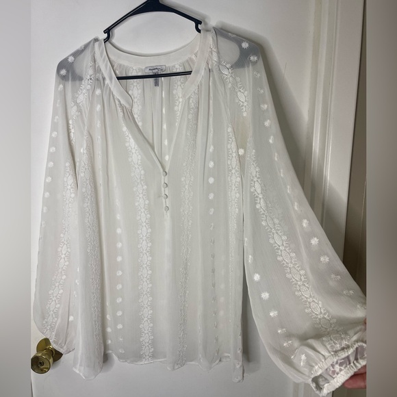 Zoa New York | Tops | Elegant White Sheer Blouse | Poshmark